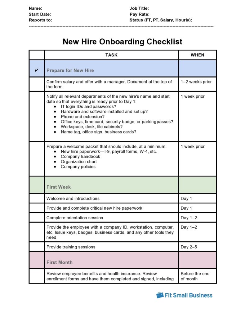 38 Best Onboarding Checklist Templates [Word, Excel]