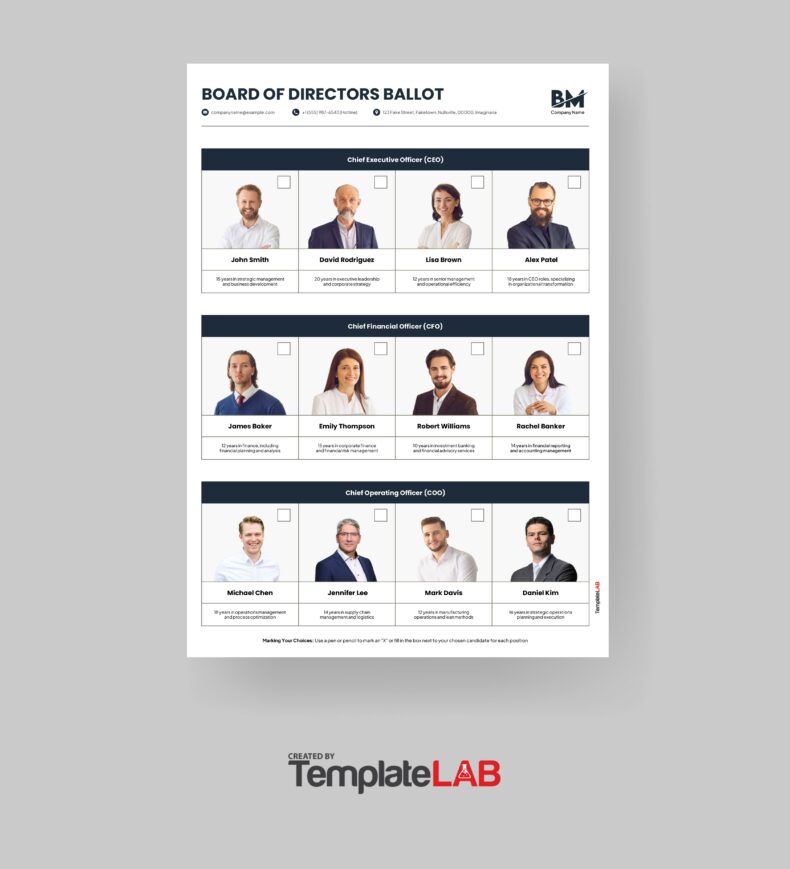 47 Free Voting Ballot Templates [Word, PDF] ᐅ TemplateLab