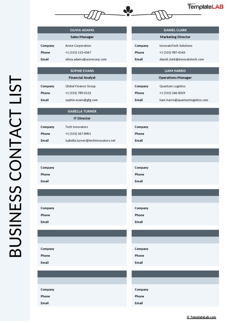 48 Phone & Email Contact List Templates [Word, Excel, PDF]