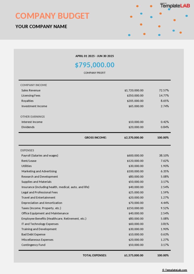 49 Handy Business Budget Templates (Excel, Google Sheets, Word)