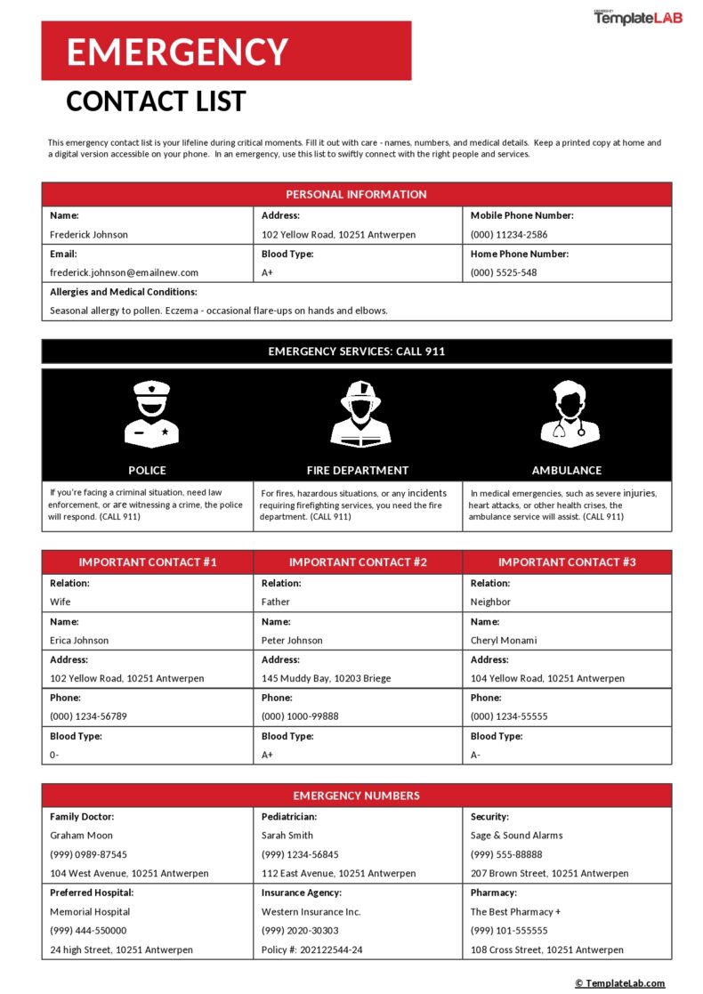 48 Phone & Email Contact List Templates [Word, Excel, PDF]