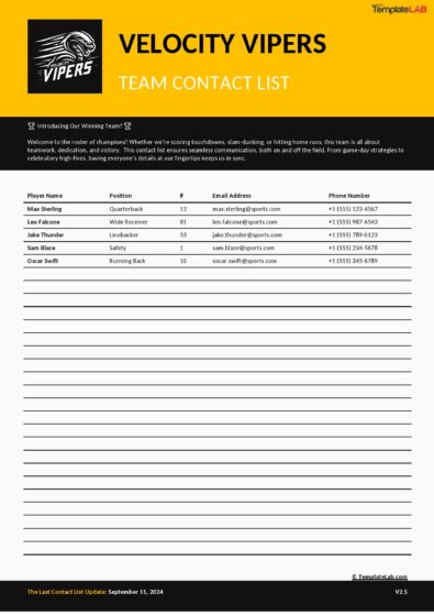 48 Phone & Email Contact List Templates [Word, Excel, PDF]