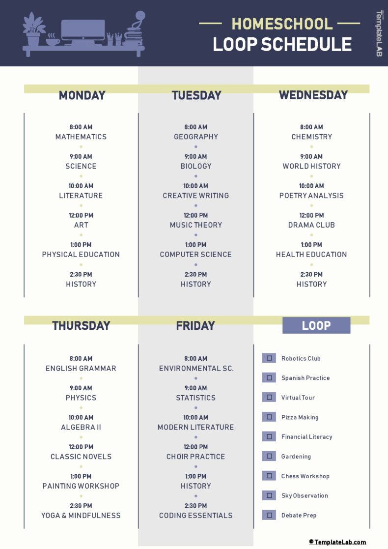 44 Editable Homeschool Schedule Templates [FREE]