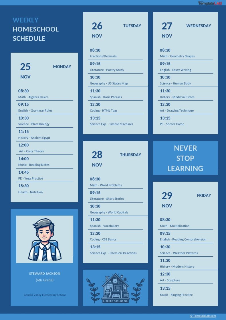 44 Editable Homeschool Schedule Templates [FREE]