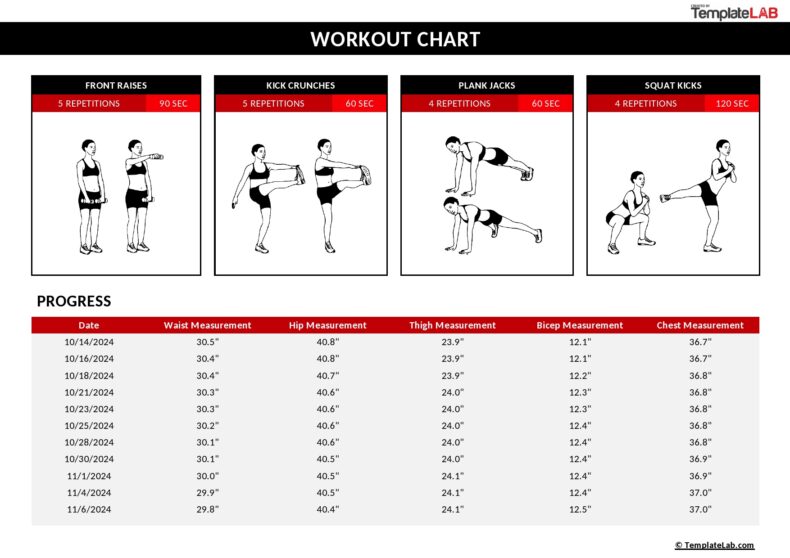 15 Effective Workout Log & Calendar Templates ᐅ TemplateLab