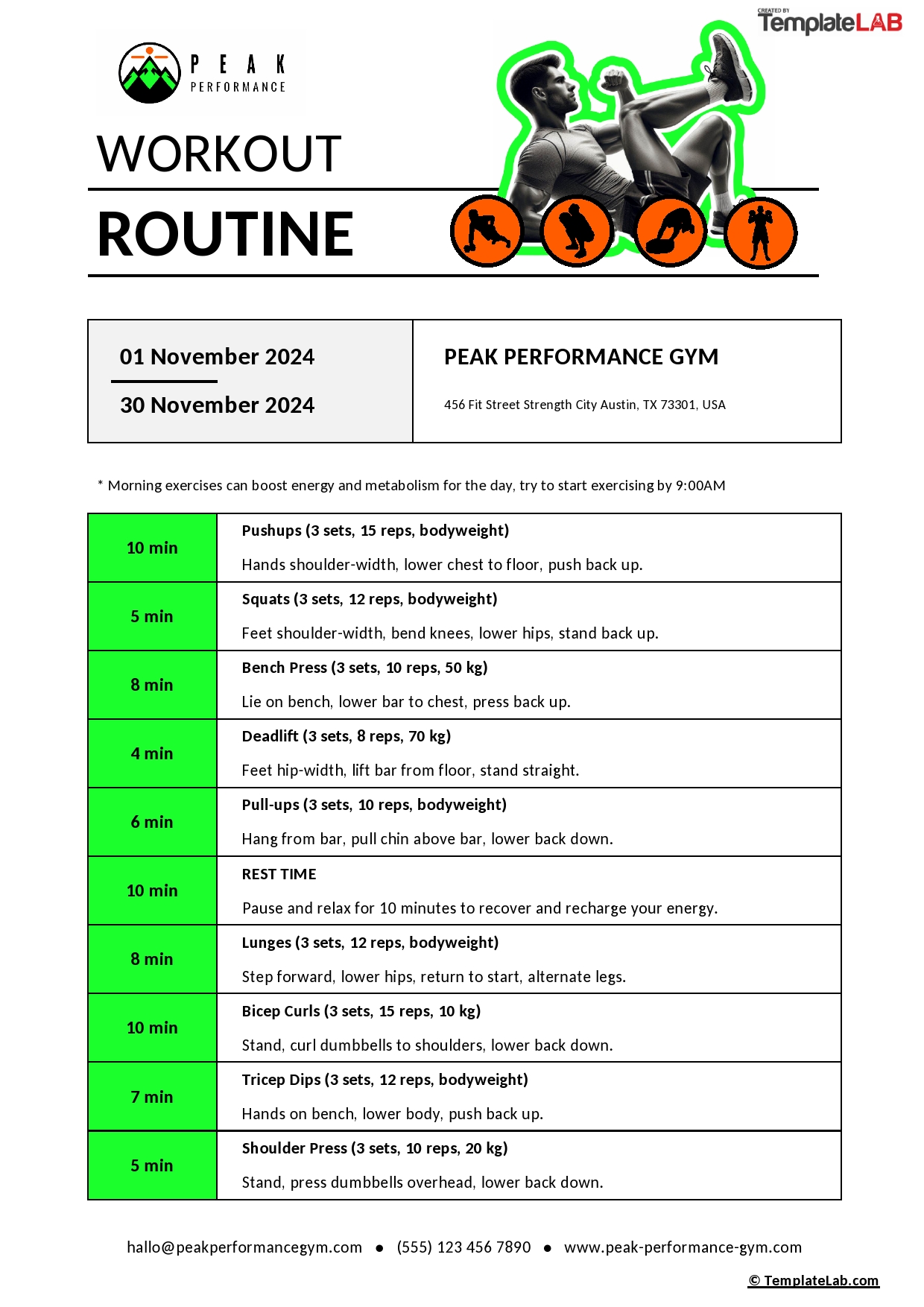 15 Effective Workout Log & Calendar Templates ᐅ TemplateLab