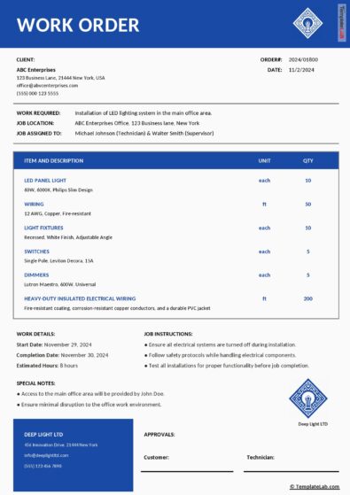 52 Printable Work Order Templates (Excel, Word, PDF)
