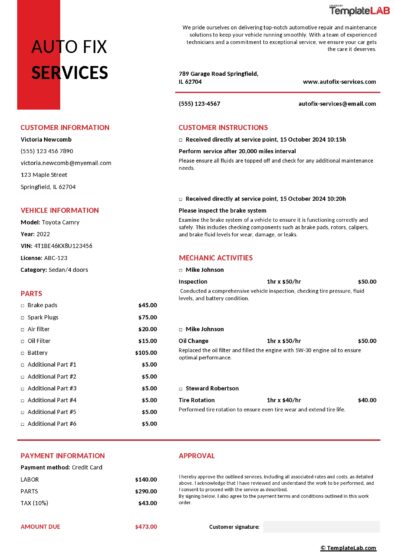 52 Printable Work Order Templates (Excel, Word, PDF)