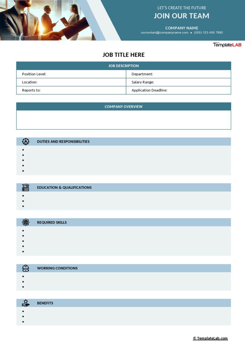 48 Free Job Description Templates & Examples [Word, PDF]