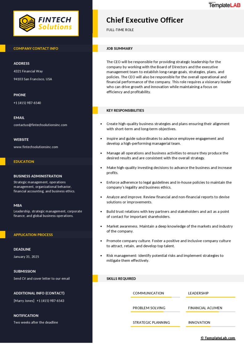 48 Free Job Description Templates & Examples [Word, PDF]