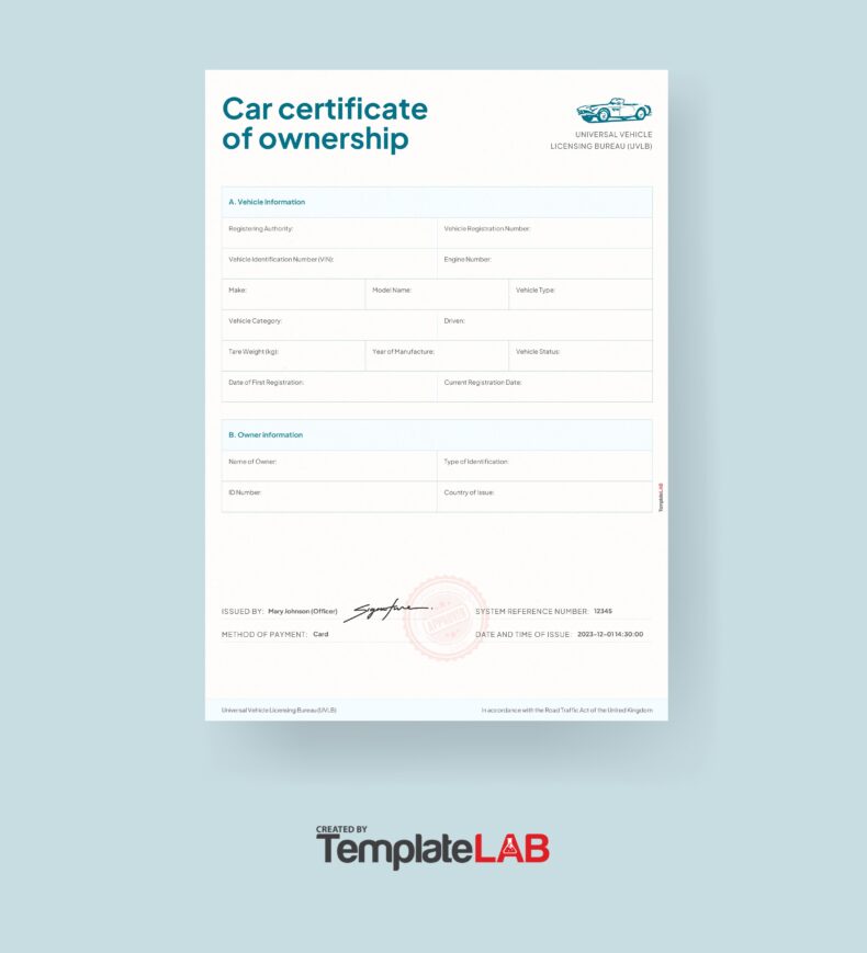 18 Certificate of Ownership Templates [Word, PDF, PPTX] ᐅ TemplateLab