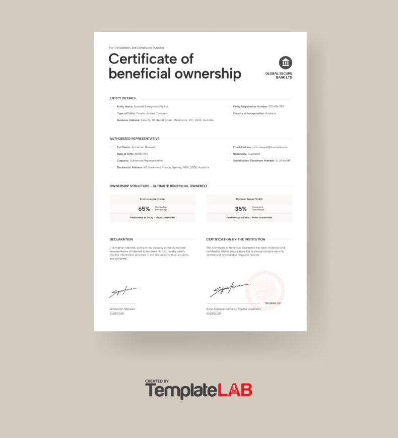 18 Certificate of Ownership Templates [Word, PDF, PPTX] ᐅ TemplateLab