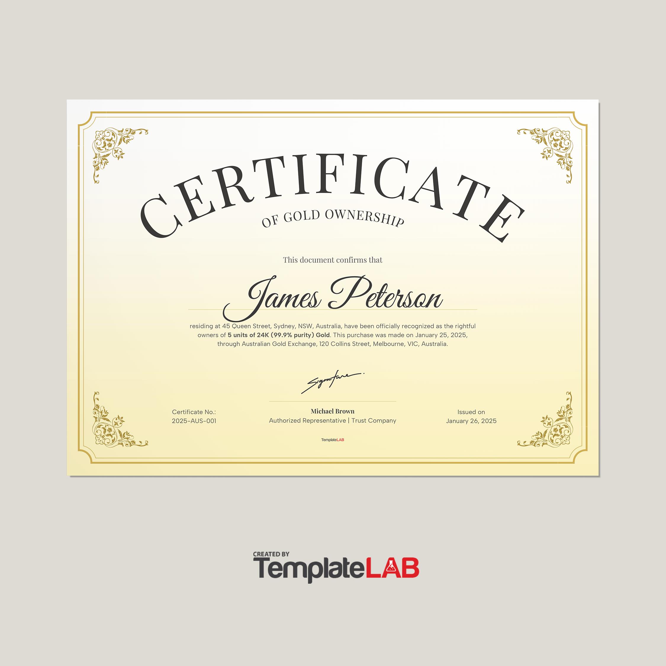 18 Certificate of Ownership Templates [Word, PDF, PPTX] ᐅ TemplateLab