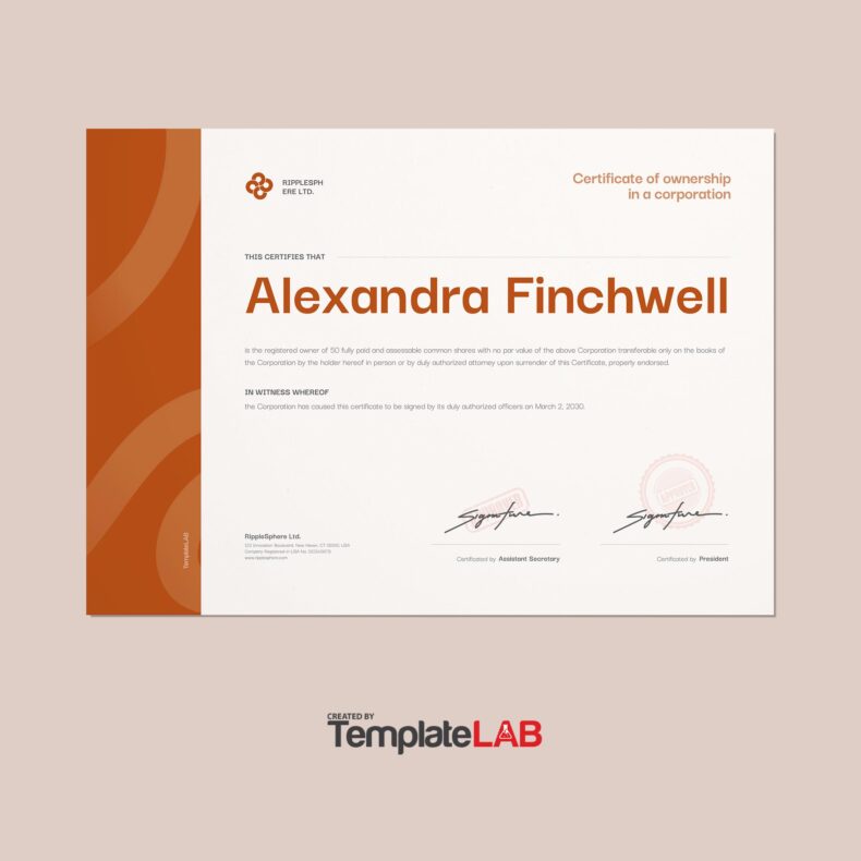 18 Certificate of Ownership Templates [Word, PDF, PPTX] ᐅ TemplateLab