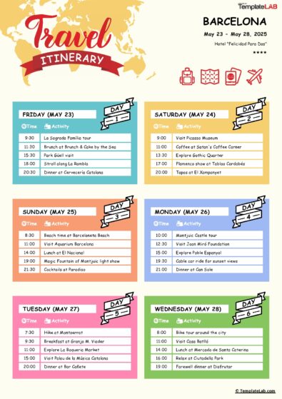 16 Best Travel Itinerary Templates [Word, Excel, PDF]