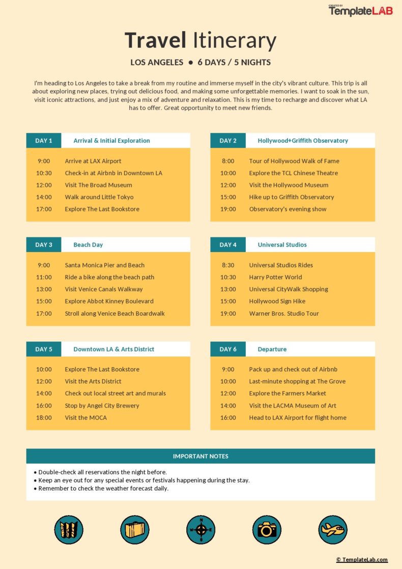 16 Best Travel Itinerary Templates [Word, Excel, PDF]
