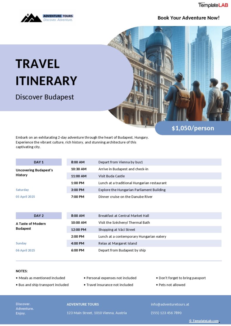16 Best Travel Itinerary Templates [Word, Excel, PDF]