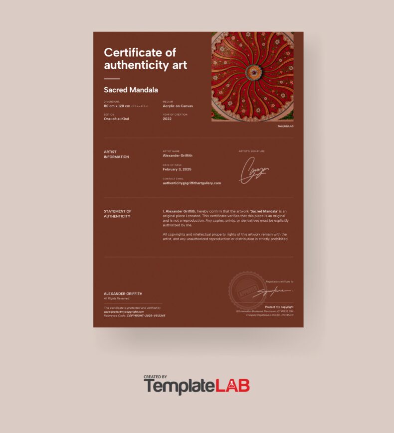 18 Free Certificate of Authenticity Templates [Art + More]