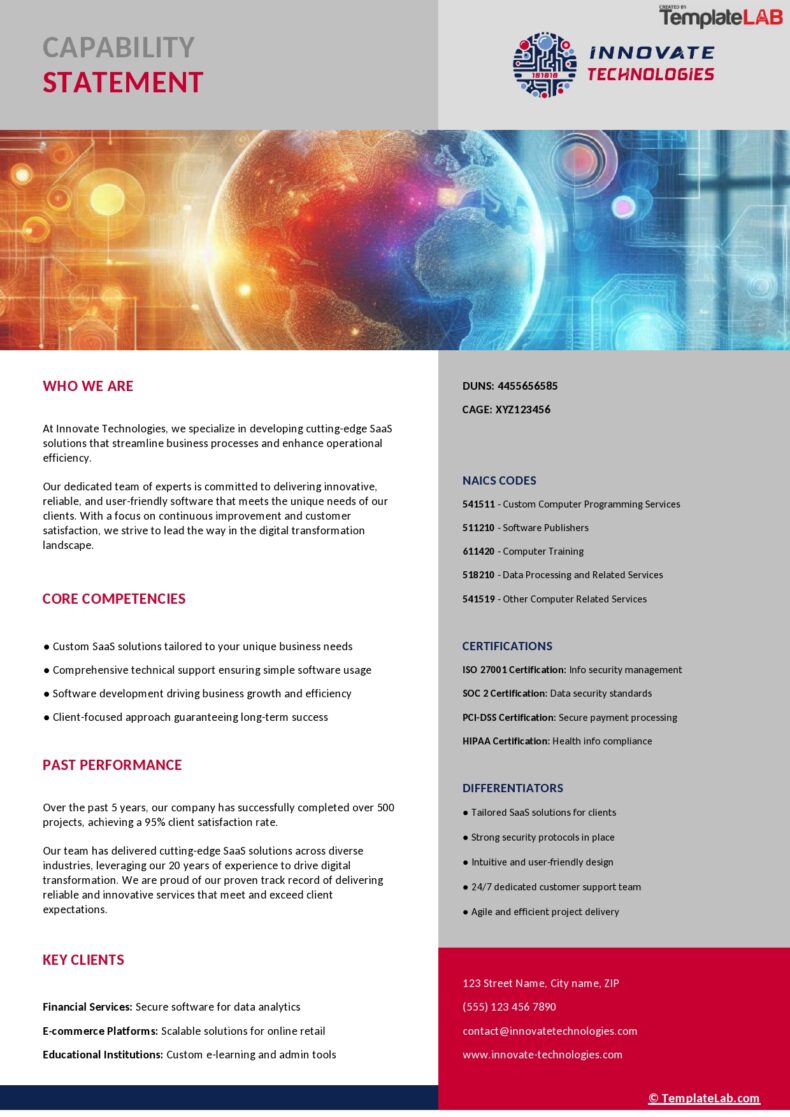 42 Effective Capability Statement Templates (+ Examples)