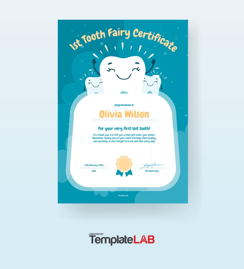 18 Printable Tooth Fairy Certificates [100% Free] ᐅ TemplateLab