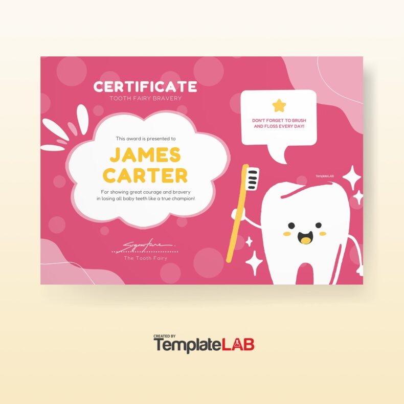 18 Printable Tooth Fairy Certificates [100% Free] ᐅ TemplateLab