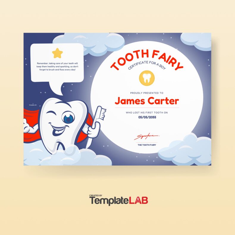 18 Printable Tooth Fairy Certificates [100% Free] ᐅ TemplateLab