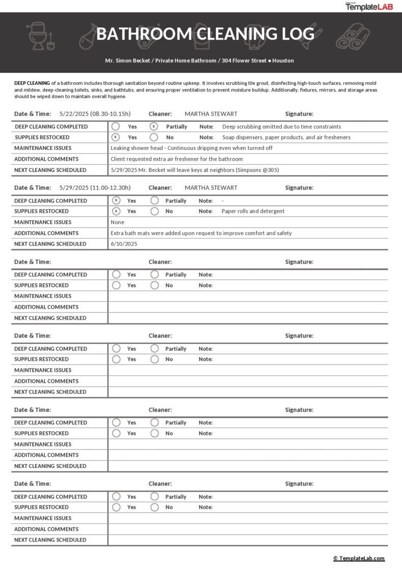 42 Printable Bathroom Cleaning Checklists [Word, PDF, Excel]