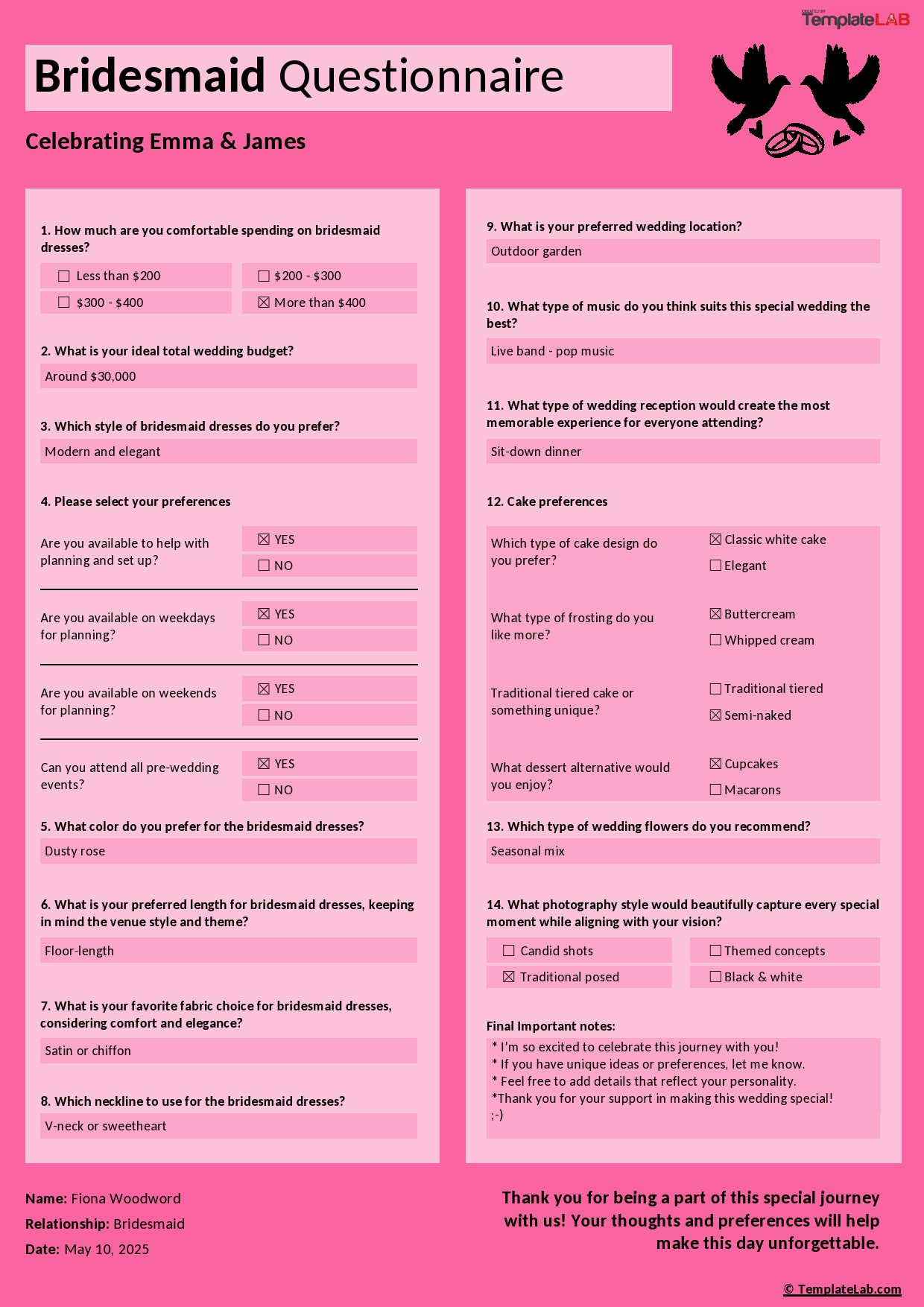 15 Free Questionnaire Templates (Word, PDF, Excel) ᐅ TemplateLab