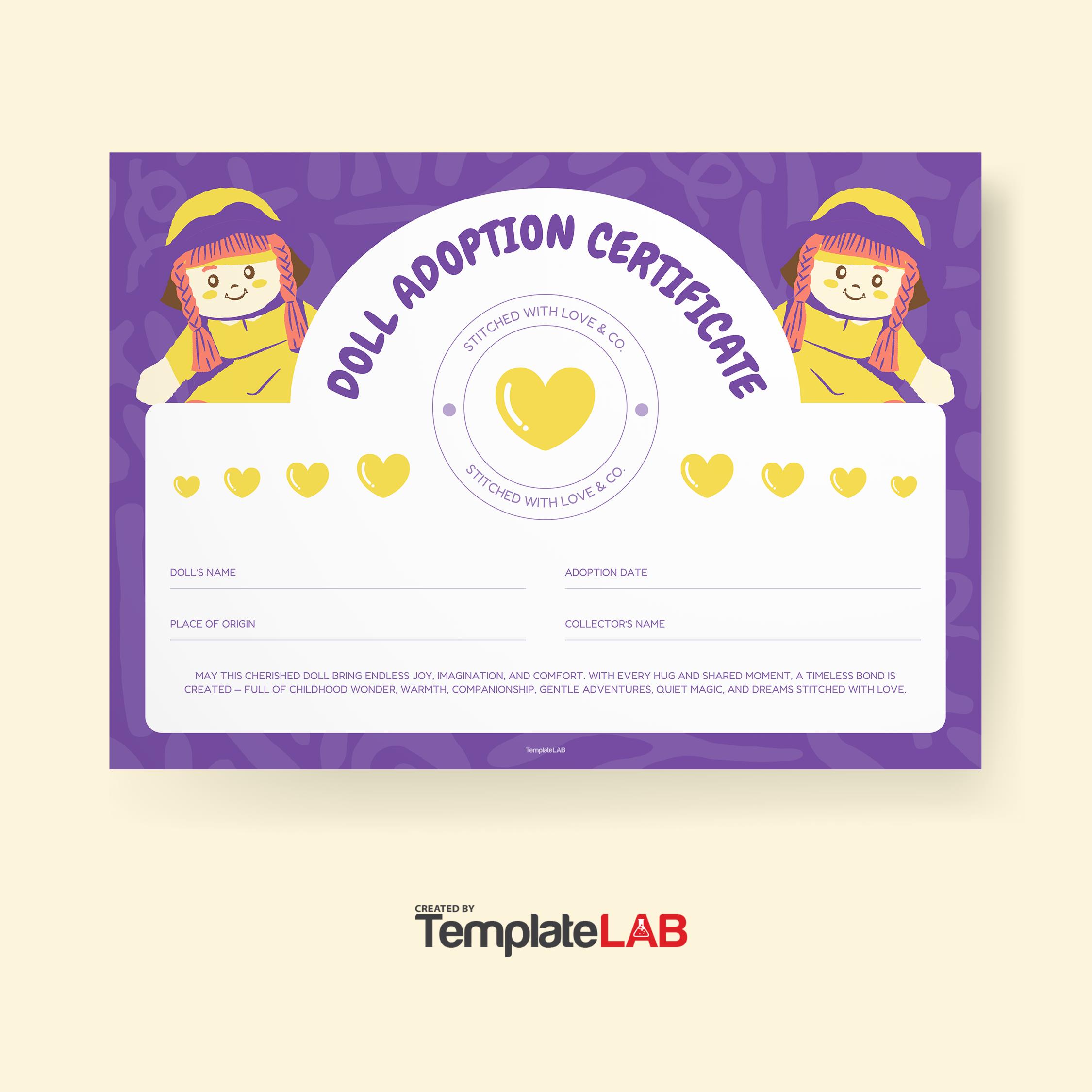 18 Printable Adoption Certificate Templates (FREE) ᐅ TemplateLab