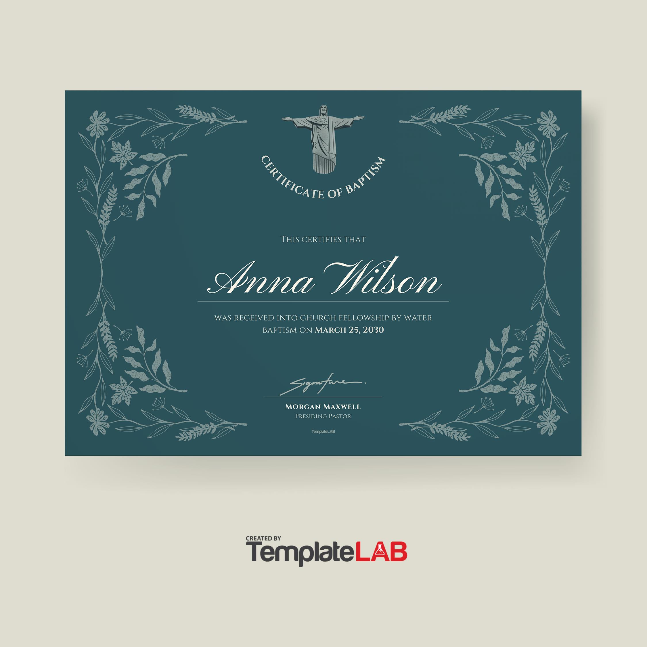 Fillable Baptism Certificate