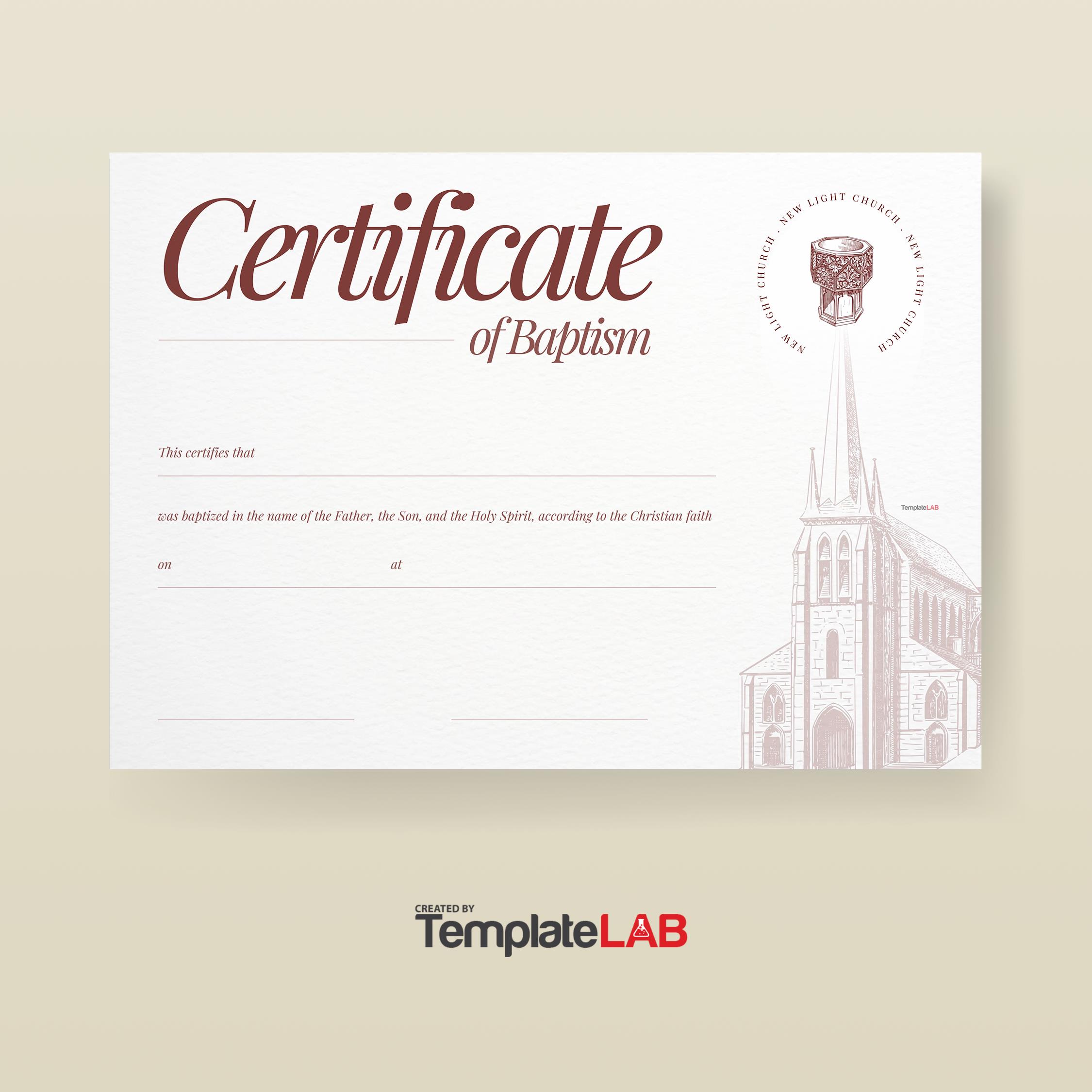 Fillable Baptism Certificate