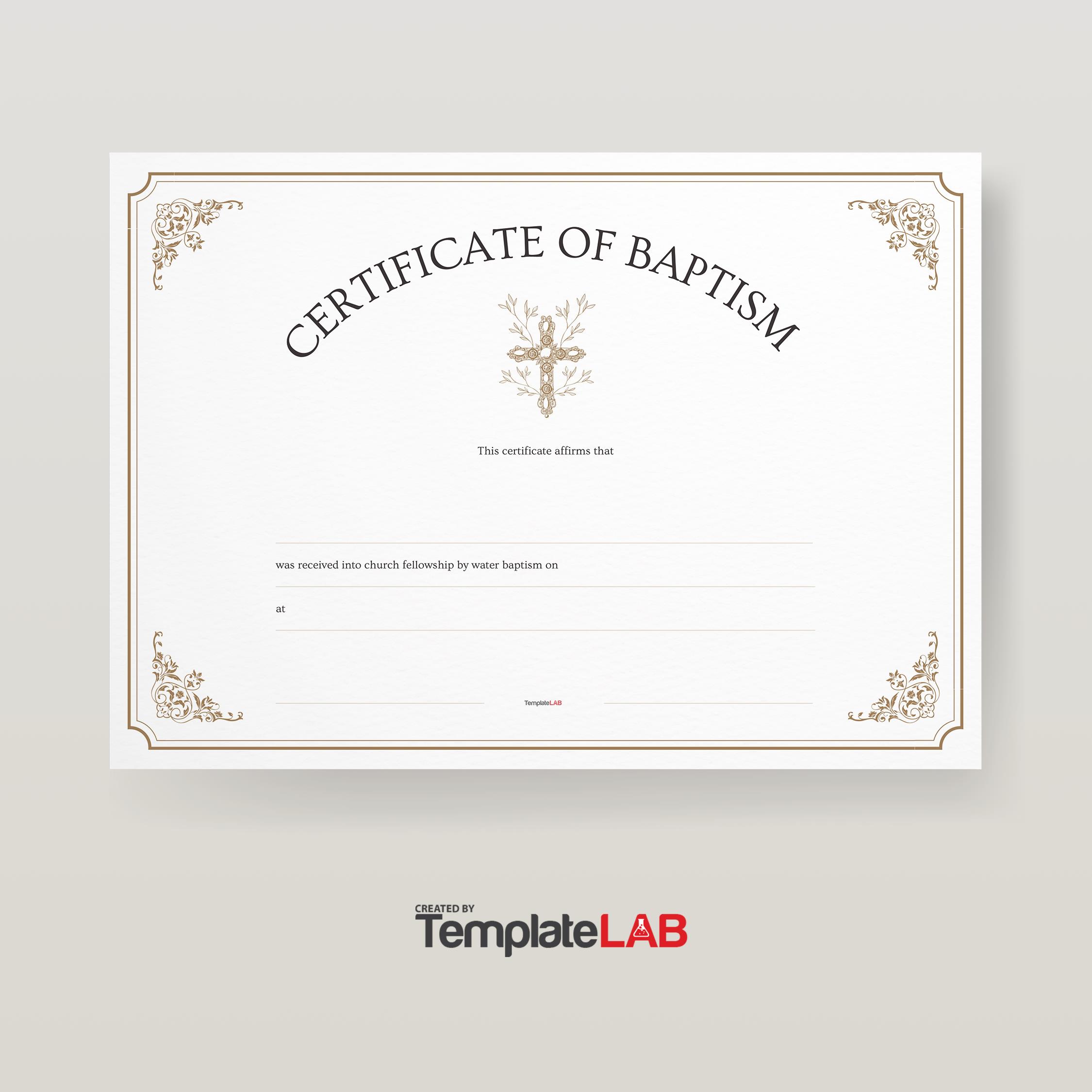 Baptism Certificate Template Free