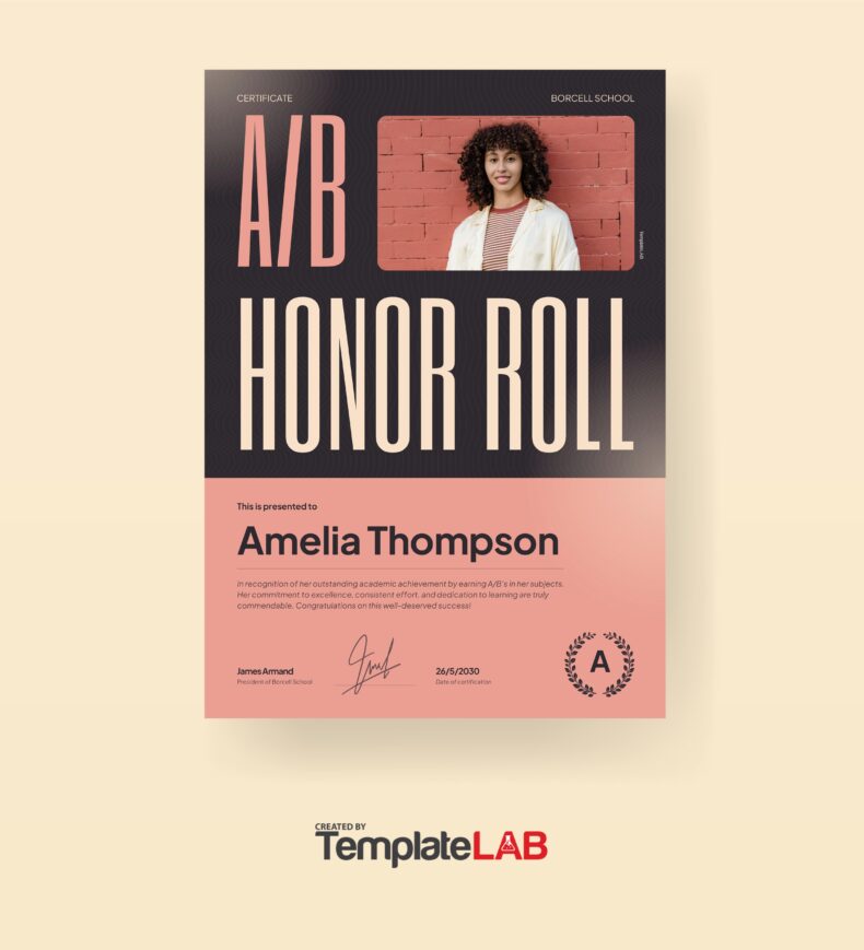 18 Printable Honor Roll Certificate Templates [100% Editable]