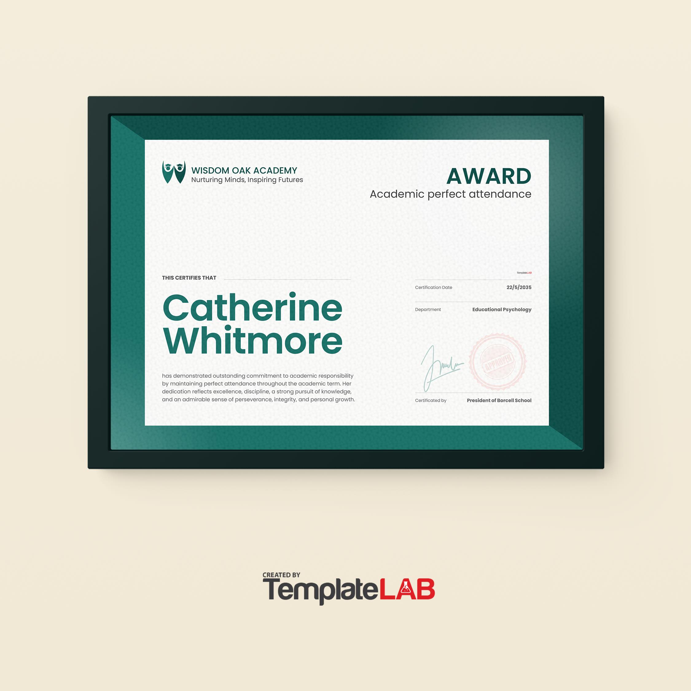 18 Great Perfect Attendance Award Templates [Word, PDF, PPTX]