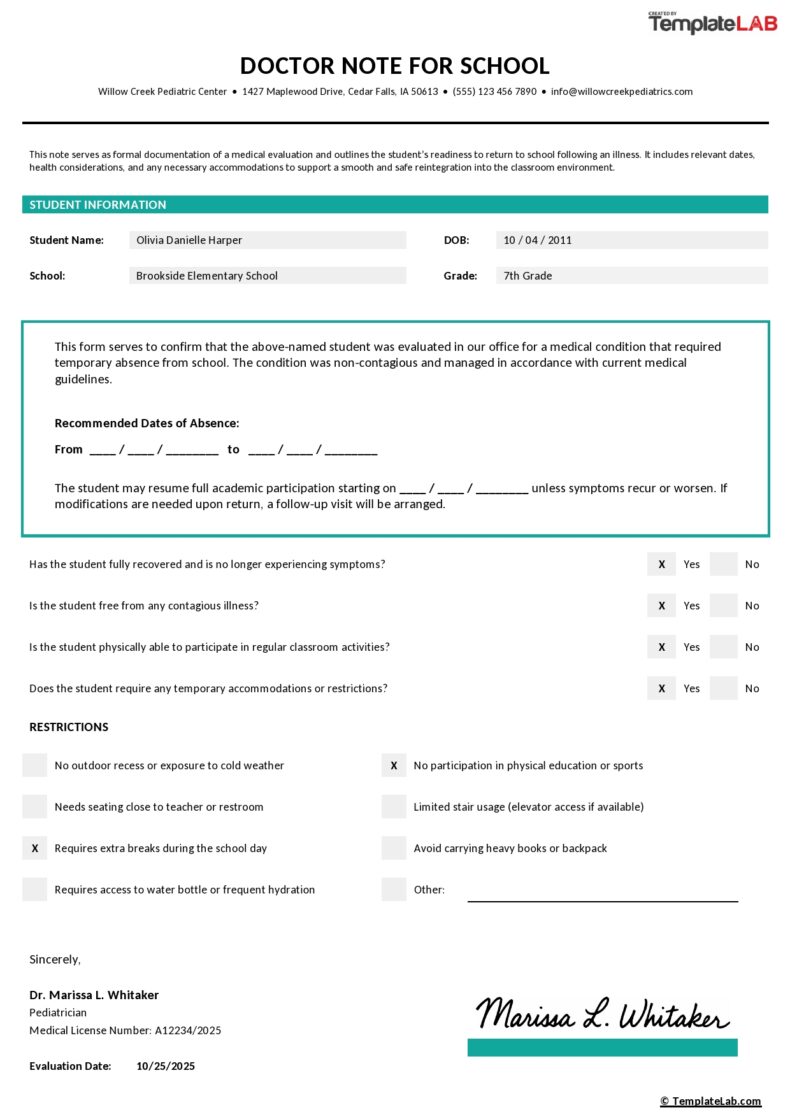50+ Free Doctor Note Templates [for Work or School]