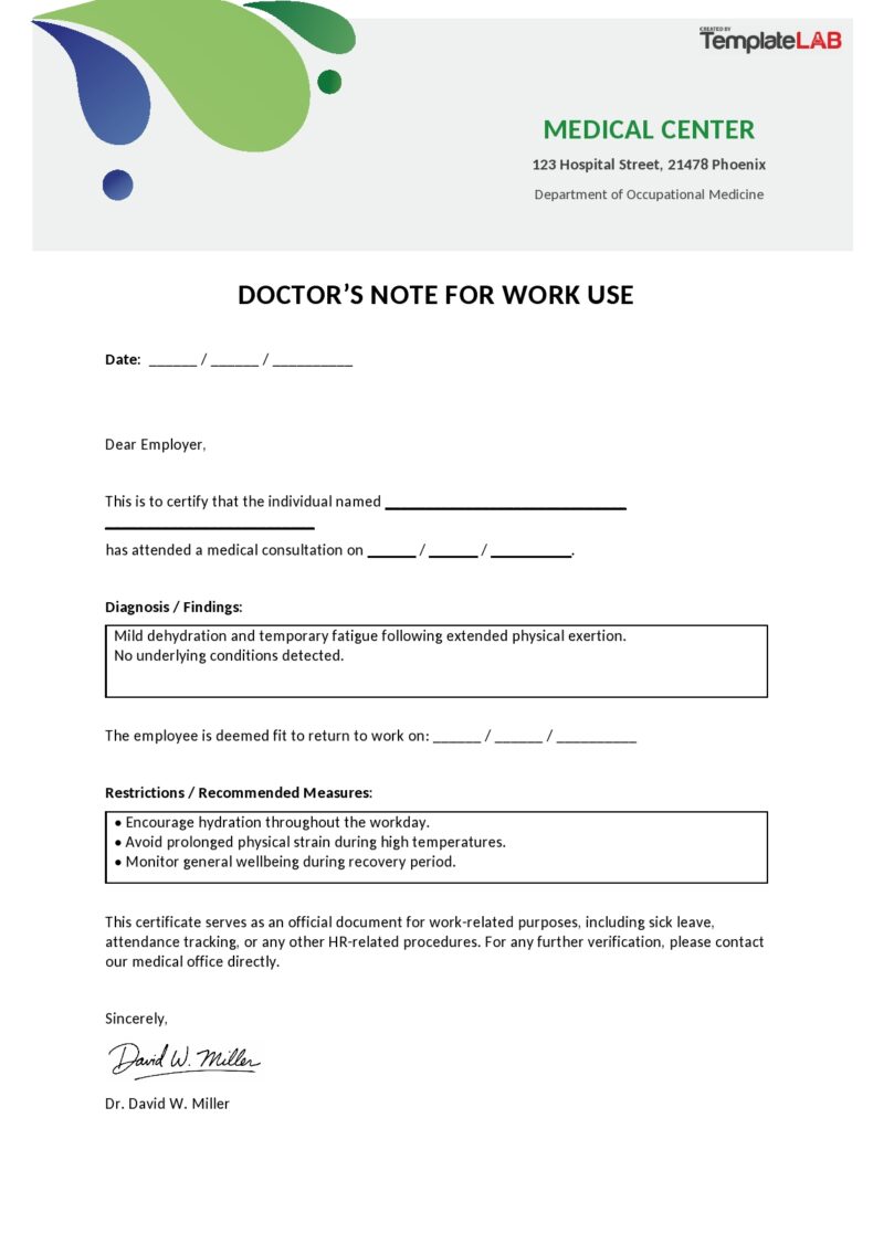 50+ Free Doctor Note Templates [for Work or School]