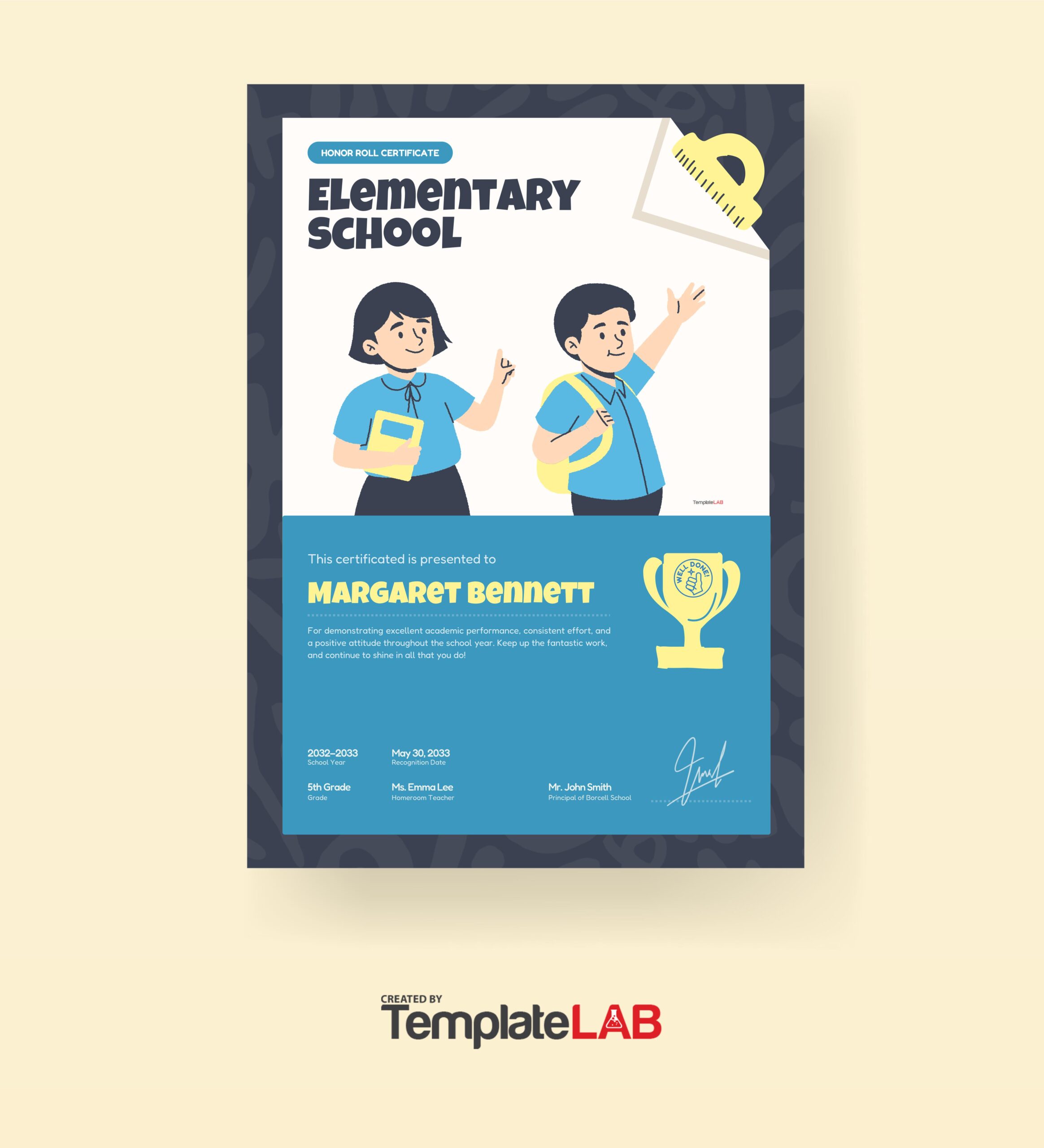 18 Printable Honor Roll Certificate Templates [100% Editable]