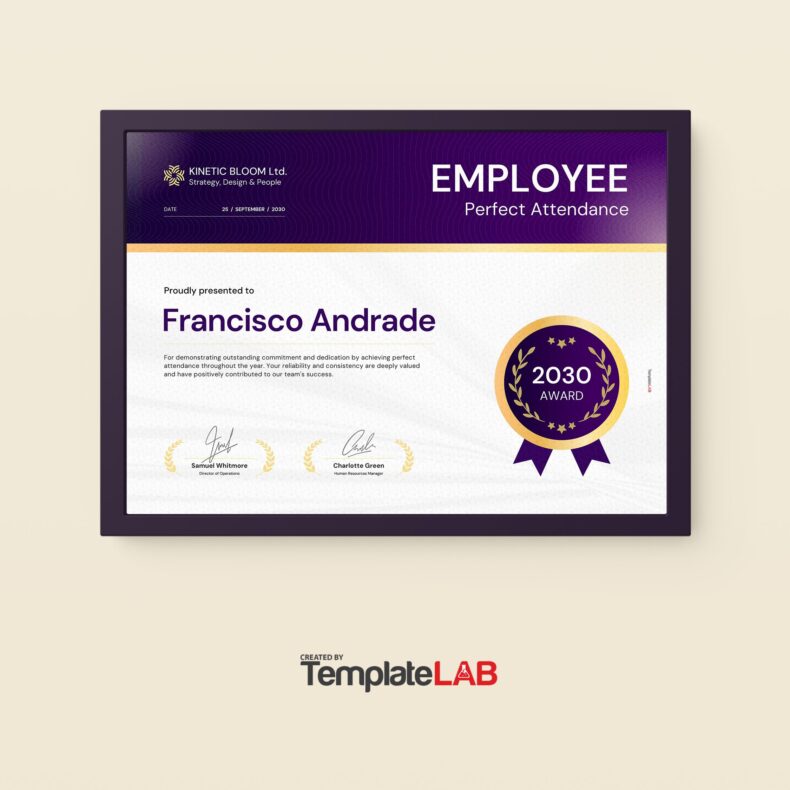 18 Great Perfect Attendance Award Templates [Word, PDF, PPTX]