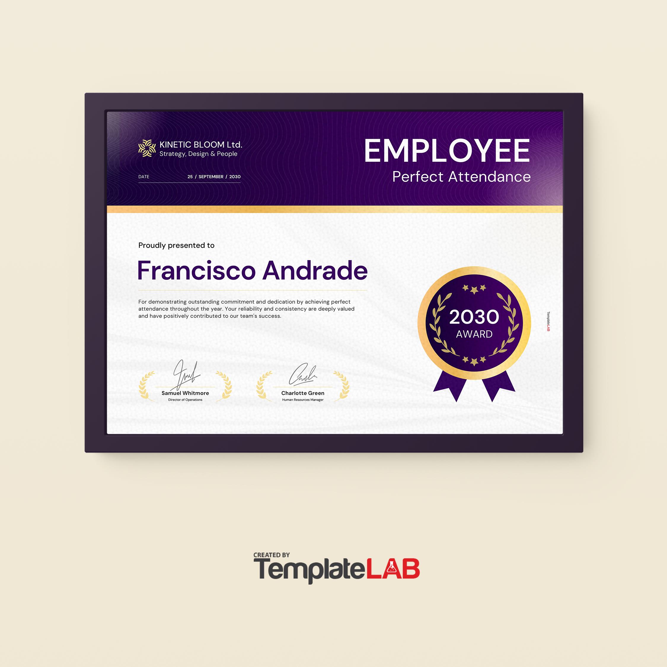 18 Great Perfect Attendance Award Templates [Word, PDF, PPTX]