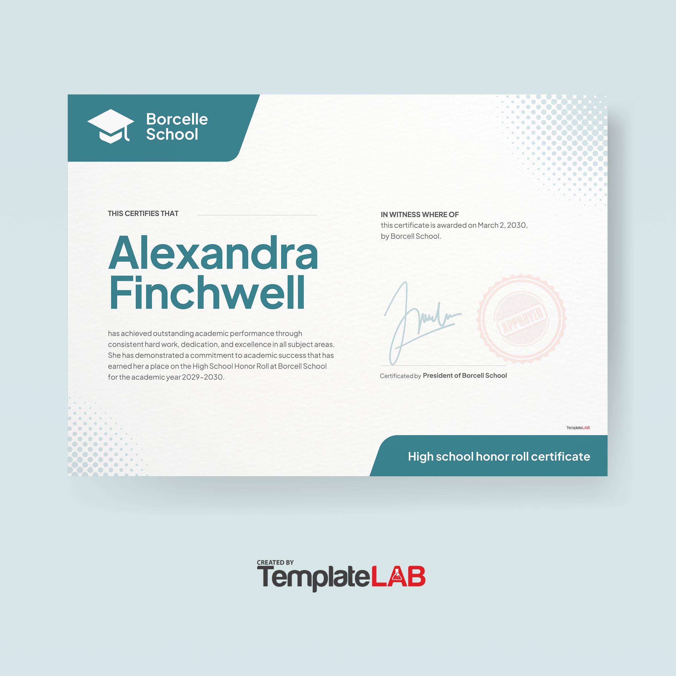 18 Printable Honor Roll Certificate Templates [100% Editable]