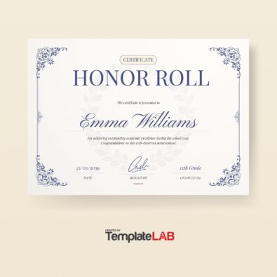 18 Printable Honor Roll Certificate Templates [100% Editable]