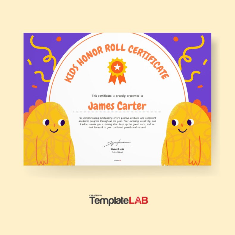 18 Printable Honor Roll Certificate Templates [100% Editable]