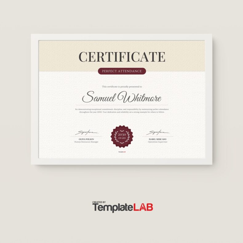 18 Great Perfect Attendance Award Templates [Word, PDF, PPTX]