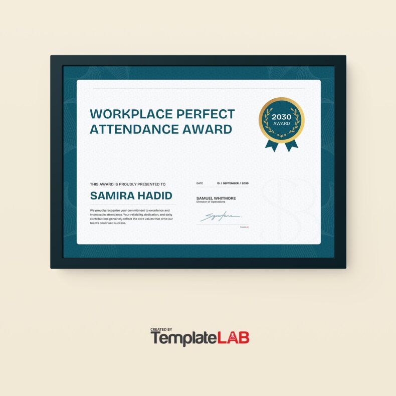 18 Great Perfect Attendance Award Templates [Word, PDF, PPTX]