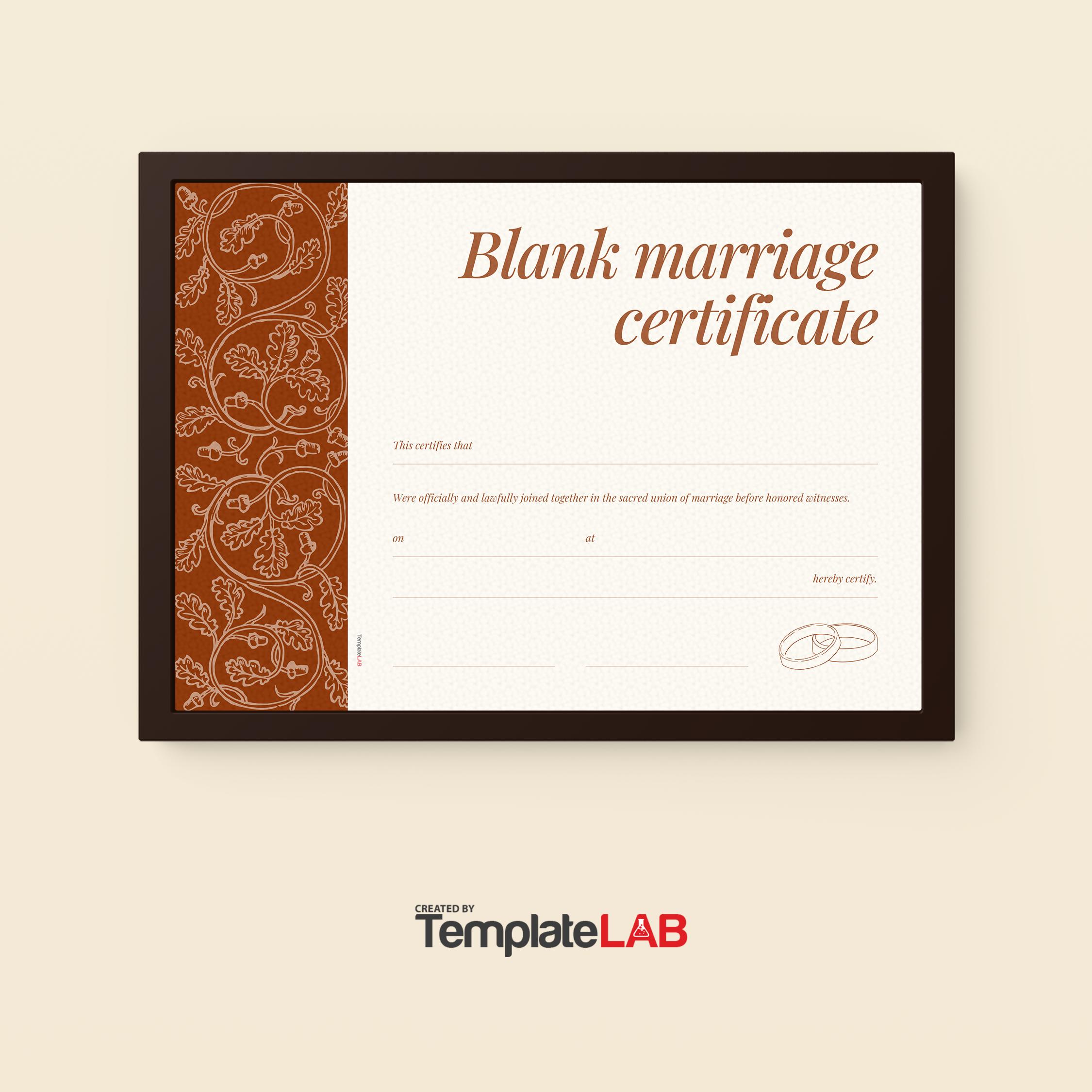 18 Blank Marriage Certificate Templates (Free) ᐅ TemplateLab