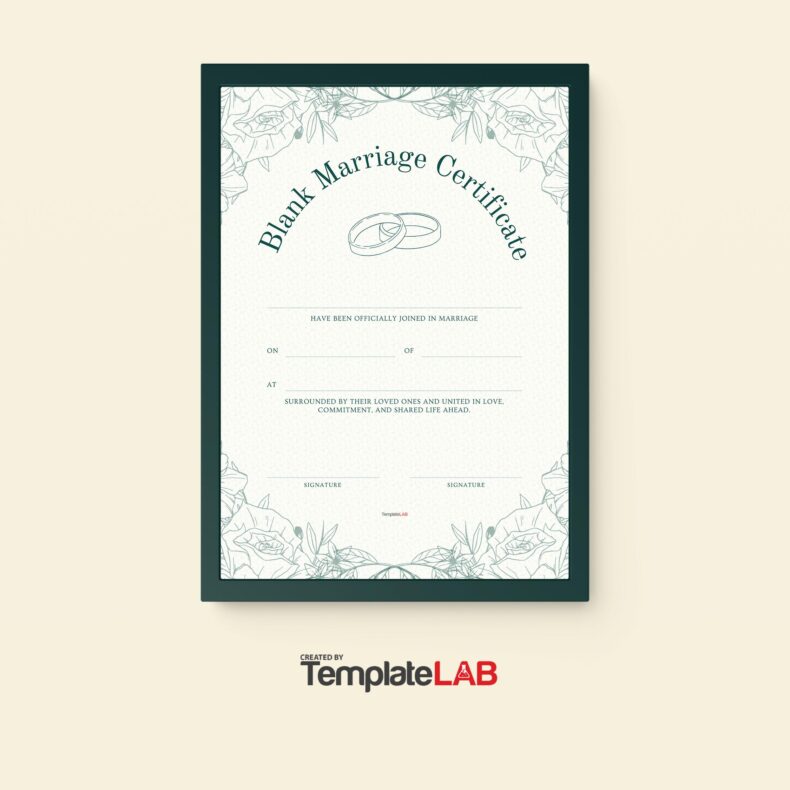 18 Blank Marriage Certificate Templates (Free) ᐅ TemplateLab