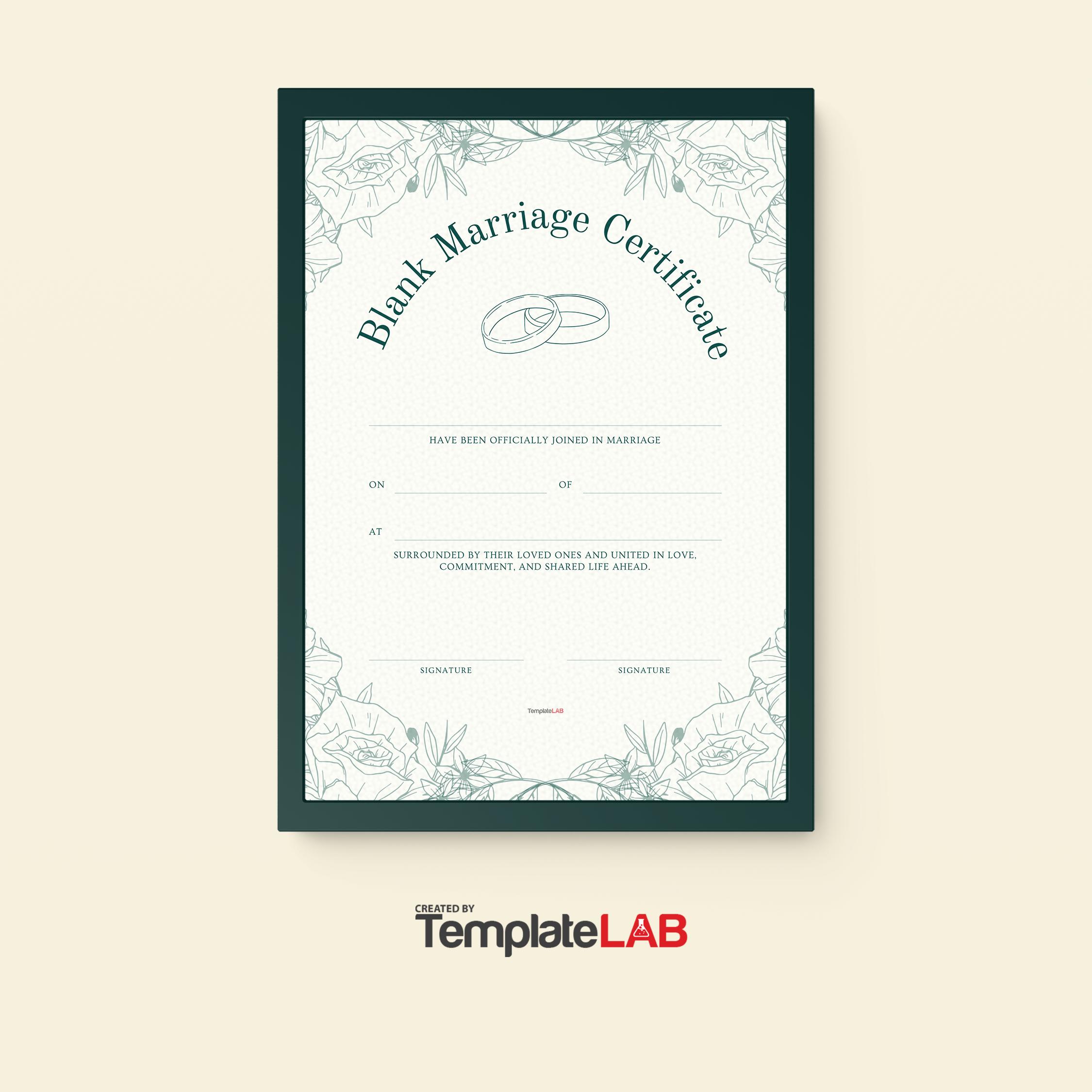 18 Blank Marriage Certificate Templates (Free) ᐅ TemplateLab