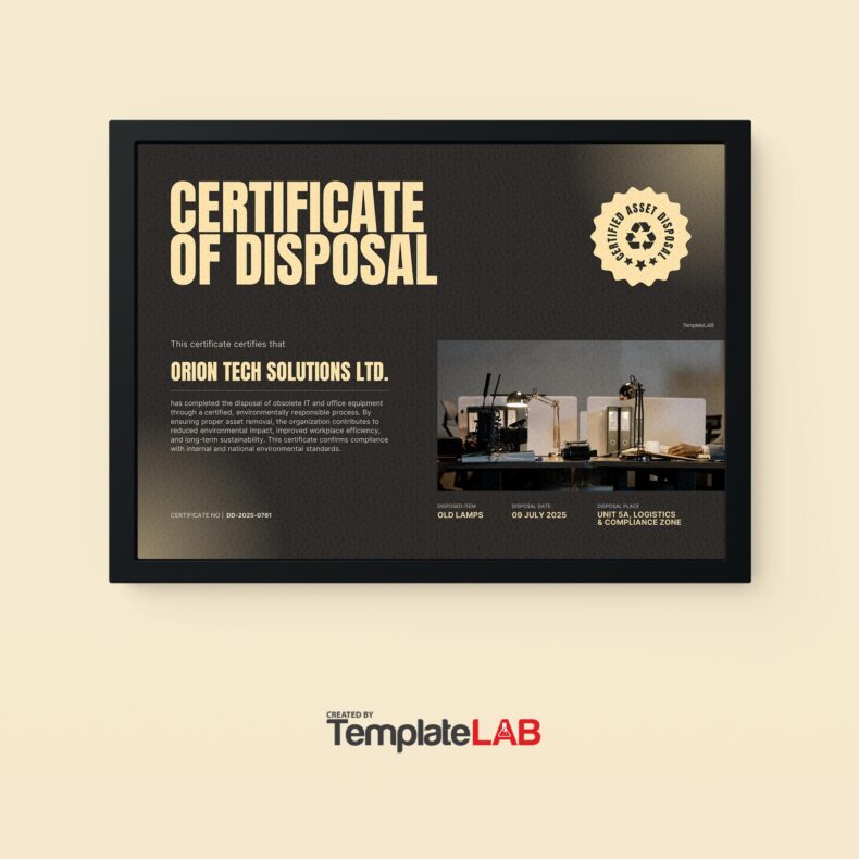 18 Certificate of Destruction Templates (Word, PDF, PPTX) ᐅ TemplateLab