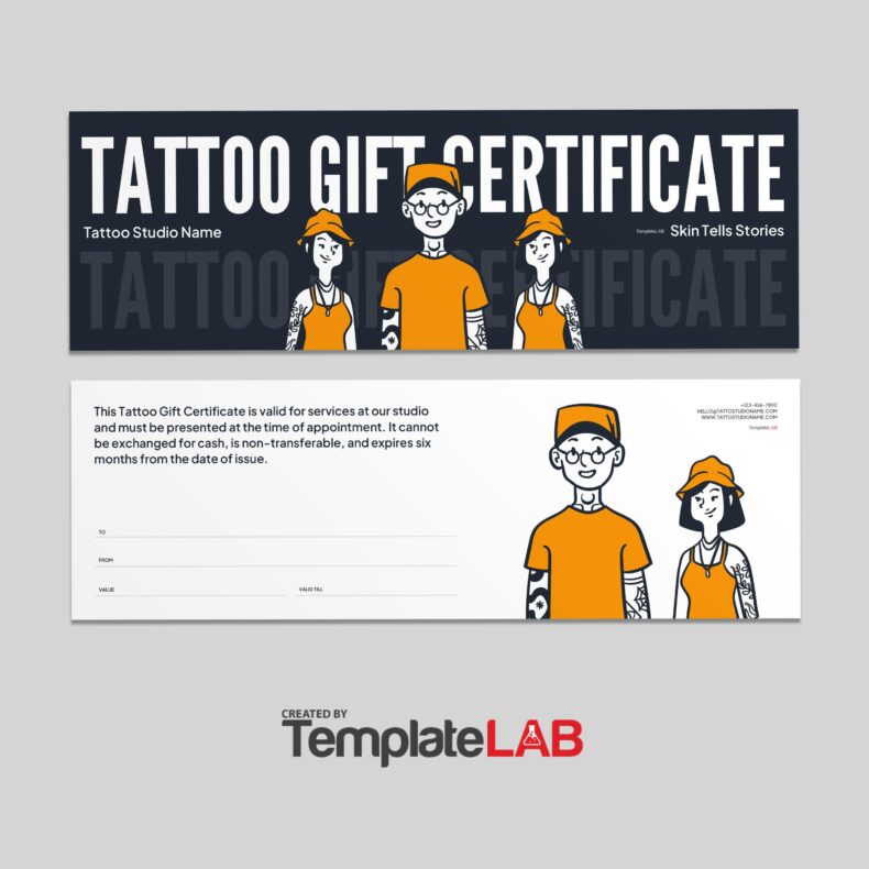 18 Free Tattoo Gift Certificates Templates (& Vouchers)