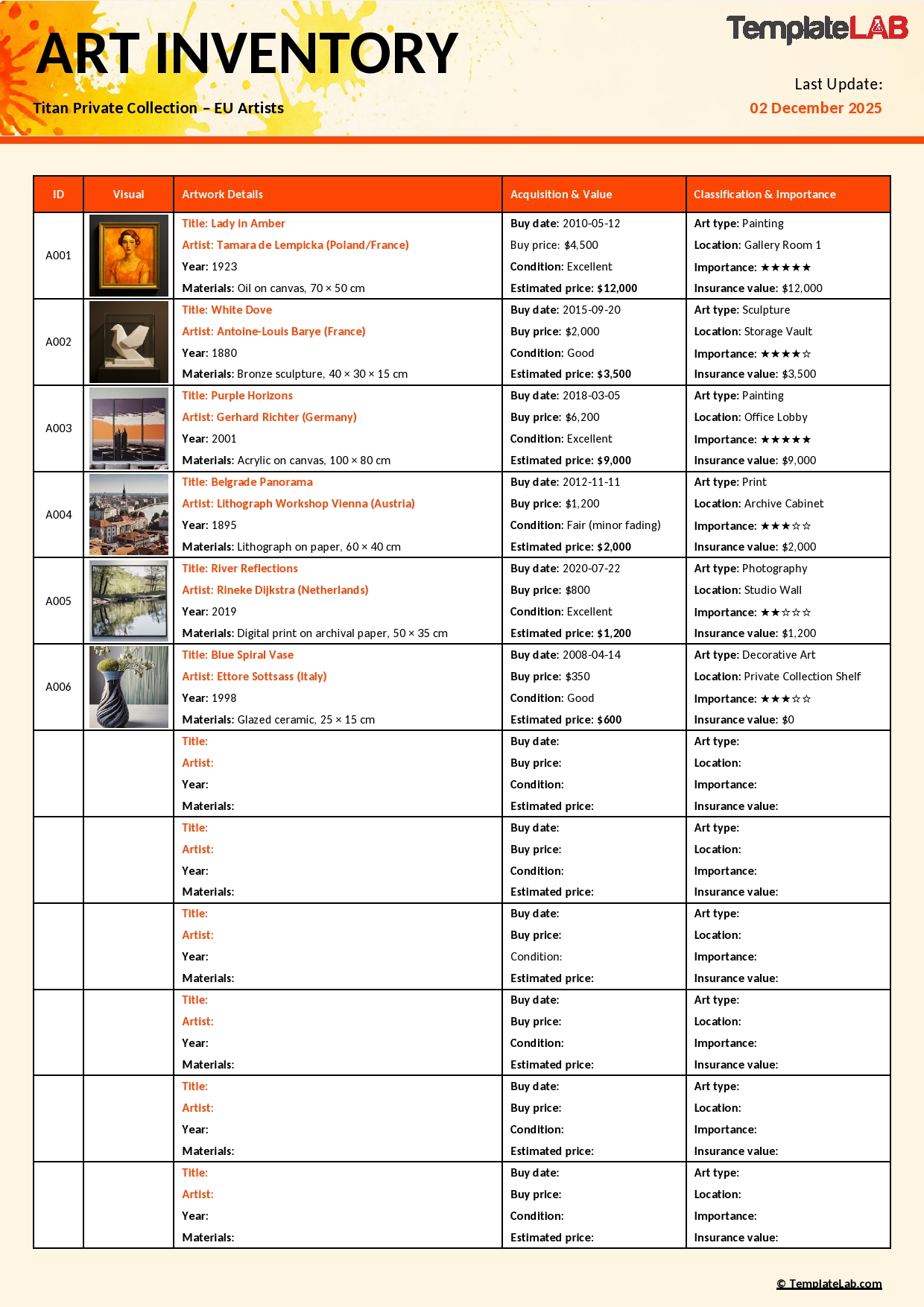 18 Free Inventory Templates (Excel, Word, PDF)